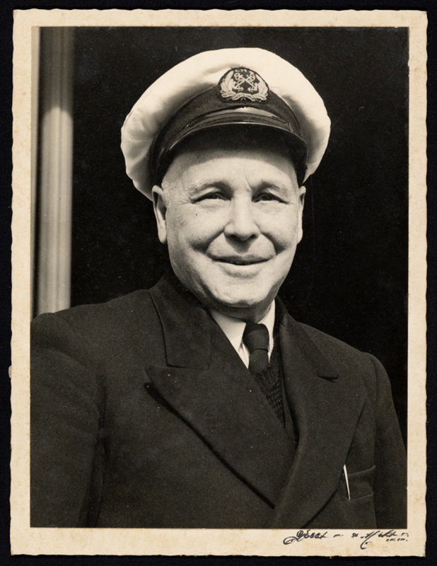Portrait of Captain Ernest Sutherland, Deputy Harbour Master and 1st ...