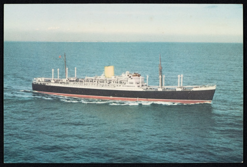 The M.V. 'Rangitane II', the New Zealand Shipping Company at sea ...