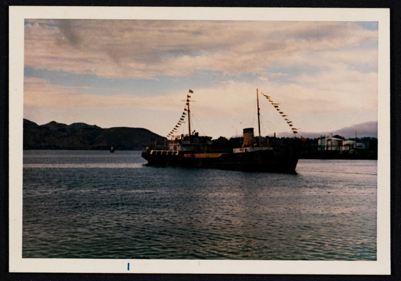 The suction dredge 'Peraki' in Lyttelton Port, 1971.; Unknown; 1971 ...