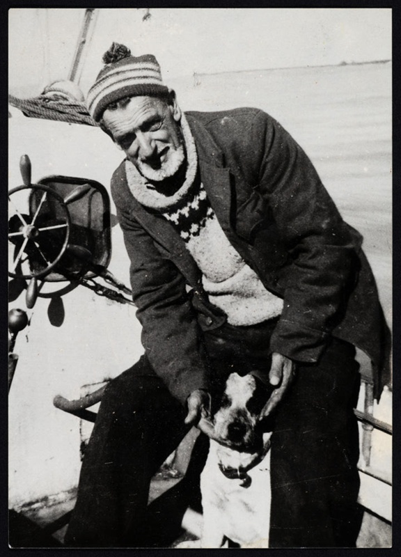 Stump' Jones and dog. (William Edward Clarence Jones (1914-1972), son ...