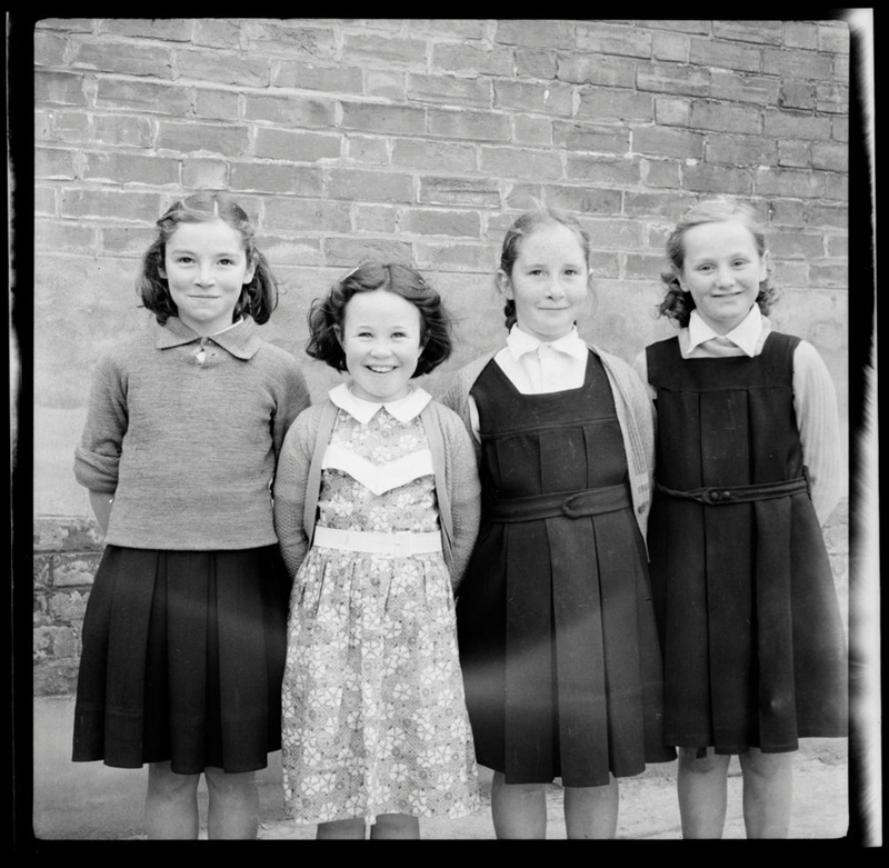 Four young girls in school uniform, labelled as the Anderson Sisters ...