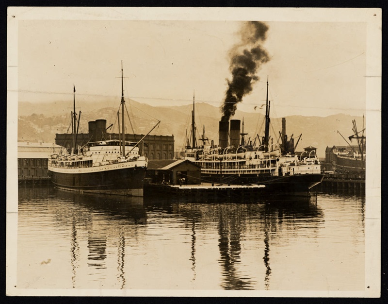 The ferries S.S. 'Maori' and 'Wahine' in port.; Unknown; 1900-1950 ...