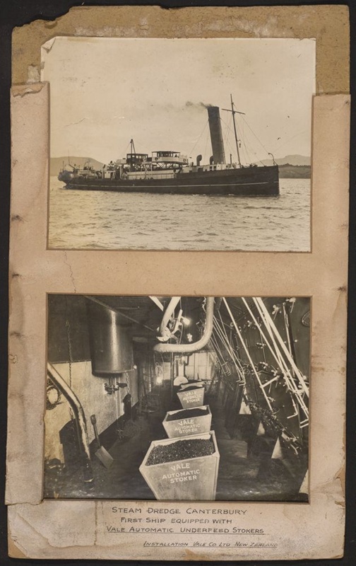 Two images of the Steam dredge 'Canterbury' and it's Vale Automatic ...