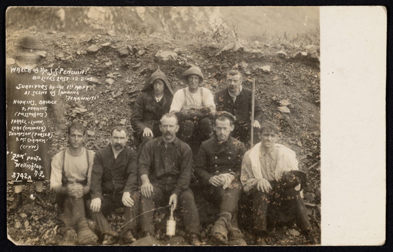 Survivors of the wreck of the S.S. 'Penguin' 12/2/1909.; Zak Photo ...