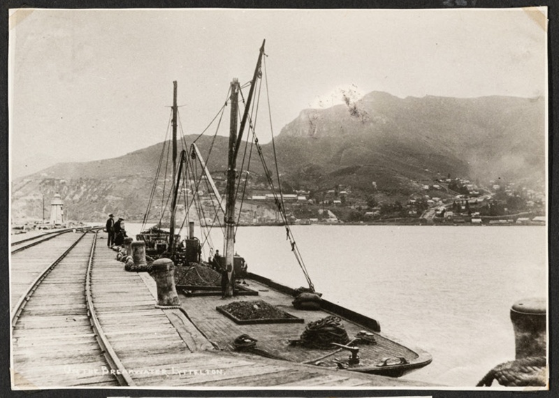 An unidentified coal hulk at Gladstone Pier in the 1890s.; Unknown ...