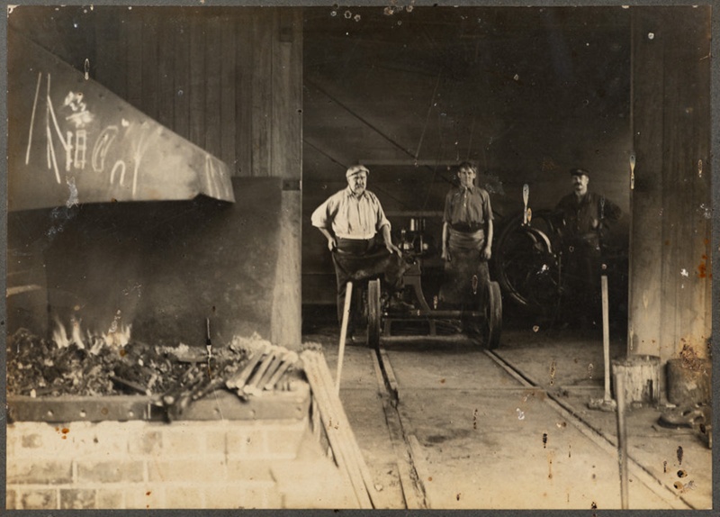 Three men, Jack Childs, Jock Brown and Bill - the engineer.; Hillsdon ...