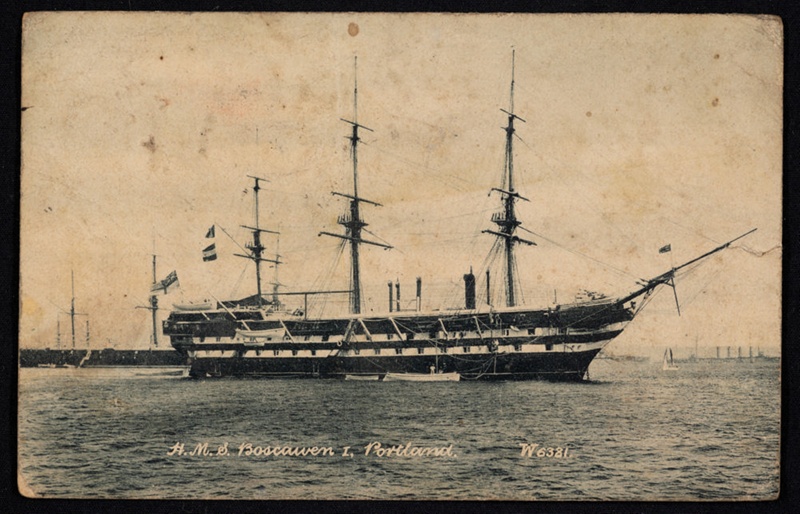 The H.M.S. 'Boscawen I' in Portland.; Unknown; 1900-1950; 11269.1 | eHive