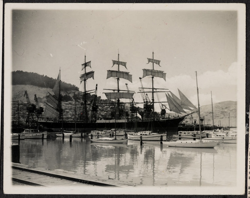 The sailing ship 'Pamir' at wharf. In Lyttelton? Same image as 14625. ...
