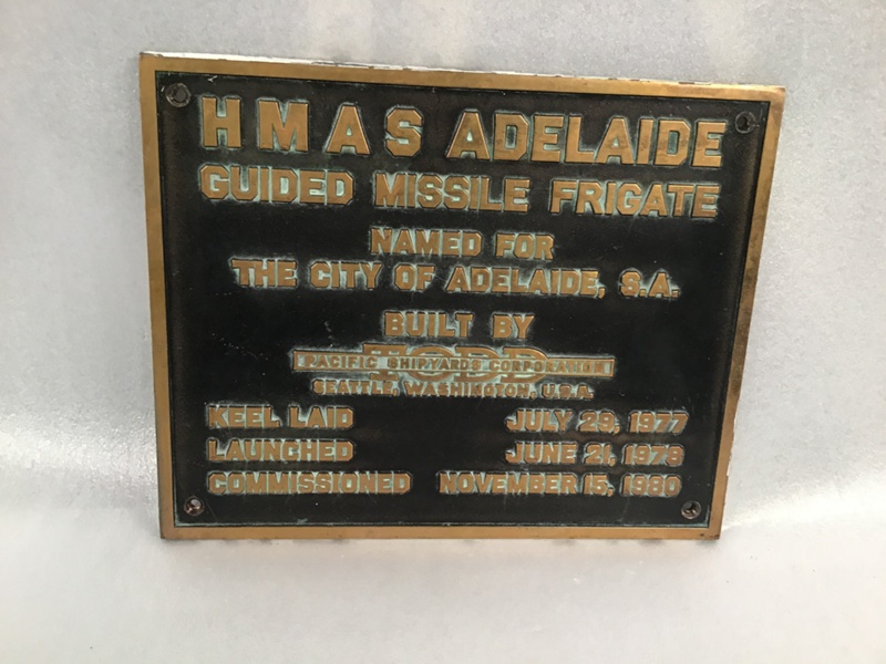 Makers Plate; HMAS Adelaide II; NAVY-3184-00 | eHive