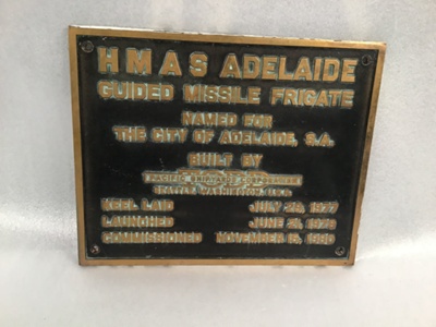 Makers Plate; HMAS Adelaide II; NAVY-3184-00 | eHive
