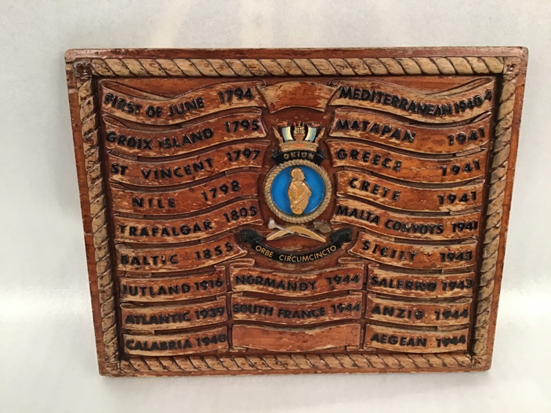 Battle HonourS Board; HMAS Orion; NAVY-883-00 | eHive