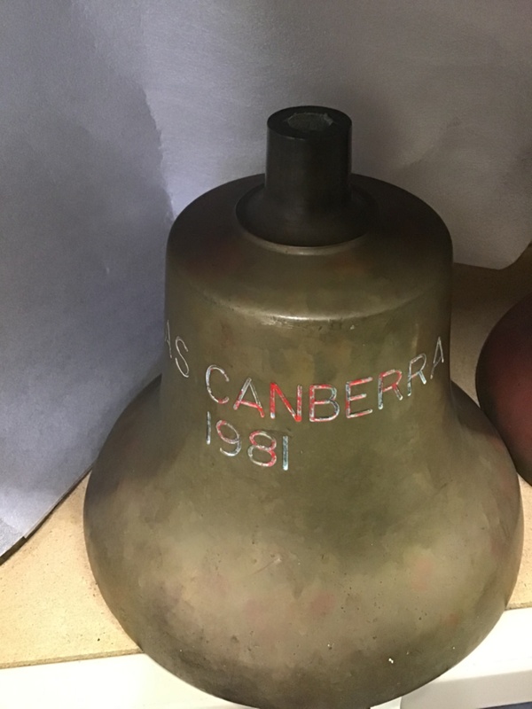 Ship’s Bell, Bell Rope and Clapper and Christening record book; HMAS ...