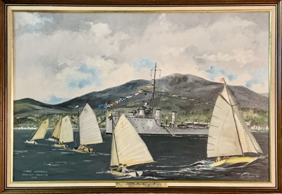 Painting; HMAS Warrego; Russ Ames; 1986; Navy-2919 | eHive
