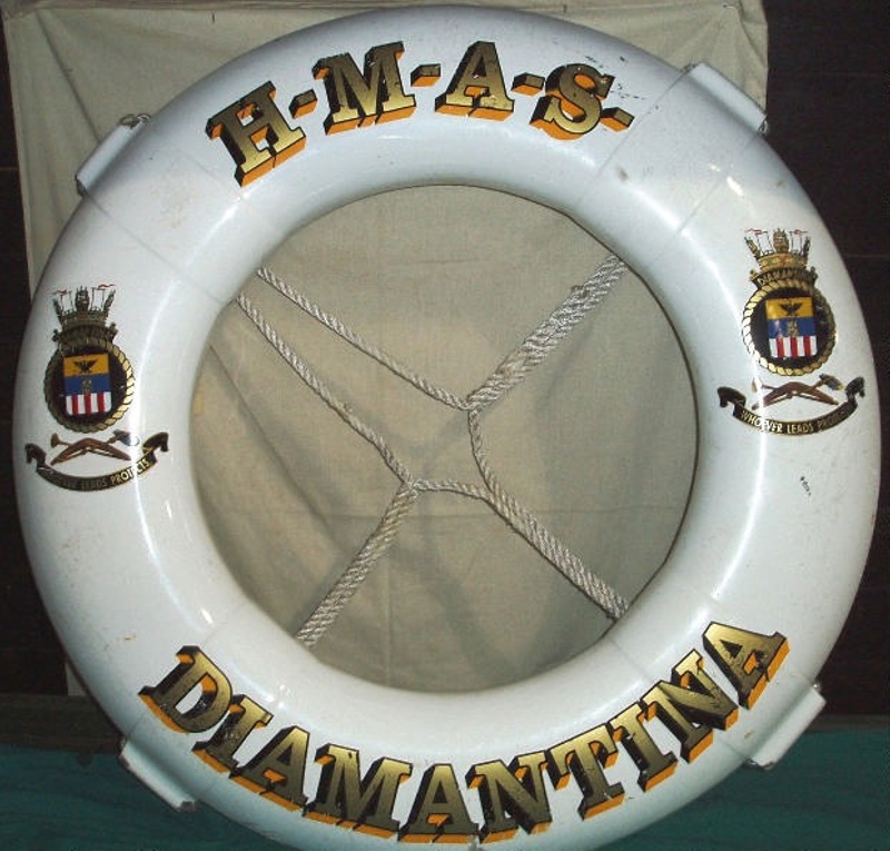 Ceremonial lifebuoy; HMAS DIAMANTINA (II); NAVY-4701-0 | eHive