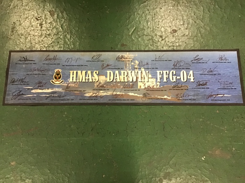 Wardroom Bar Mat; Officer’s Names and Signatures; HMAS Darwin; NAVY ...