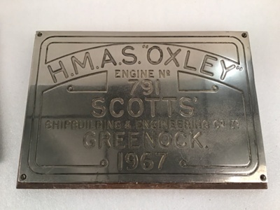 Makers Plate; HMAS Oxley; NAVY-15466-00 | eHive