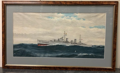 HMAS Perth 1, oil painting by David Hogan; David Hogan; NAVY-121-0 | eHive