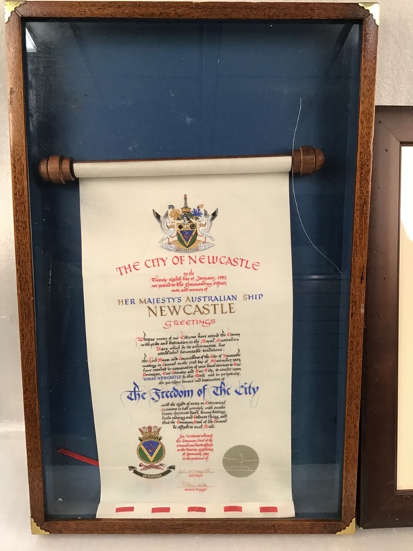Certificates; Freedom of Entry; Proclamation; HMAS Newcastle; 1995;2017 ...
