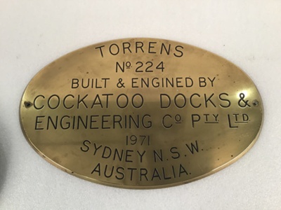 Makers Plate; HMAS Torrens II; NAVY-1277-00 | eHive