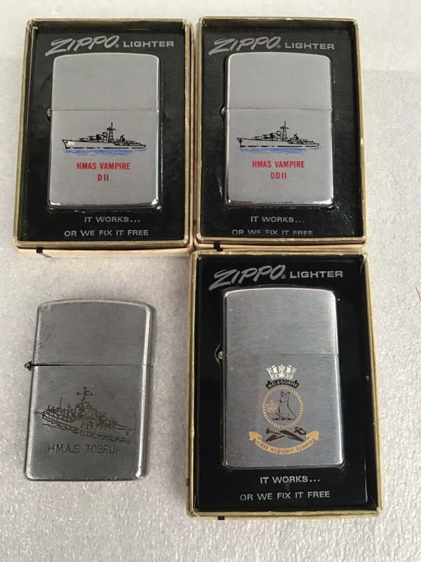 Cigarette Lighters; HMAS Vampire; HMAS Melbourne; HMAS Tobruk (I); NAVY ...