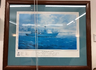 Painting "The White Ghost of the West Coast" of HMAS Moresby for the ...