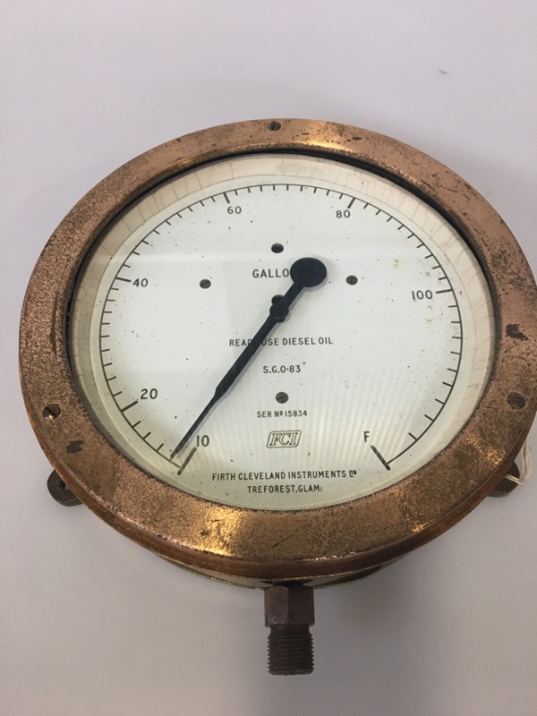 Fuel quantity gauge for Ready Use Diesel Oil tank, HMAS MELBOURNE (II ...
