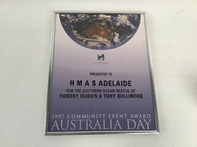 Presentation; Australia Day Award; HMAS ADELAIDE II; 1997; NAVY-219-00 ...
