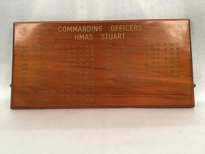 Commanding Officers Honour Board; HMAS Stuart; NAVY-834-00 | eHive