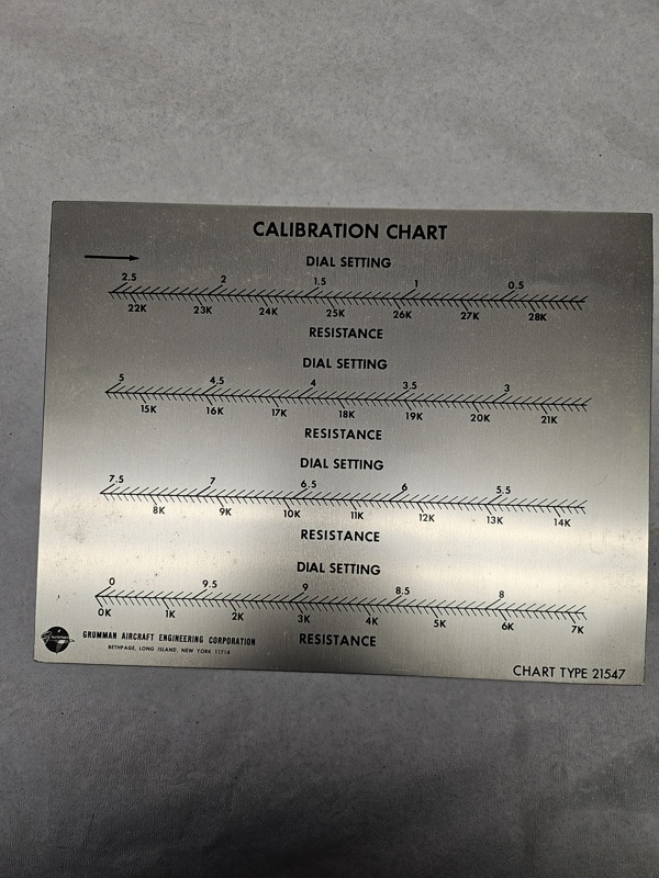 Calibration Chart; Grumman Aircraft Engineering Corp; Unknown; RANHC ...