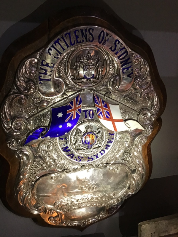 Shield presented to the Captain and crew of the HMAS Sydney I to ...