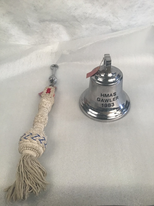 Ship’s Bell, Rope, Clapper and Bracket; HMAS Gawler II 1983; NAVY-1877 ...