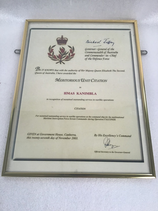 Meritorious Unit Citation; HMAS Kanimbla; 2003; NAVY-4300-00 | eHive