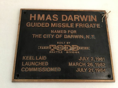 Makers Plate; HMAS Darwin; NAVY-15743-00 | eHive