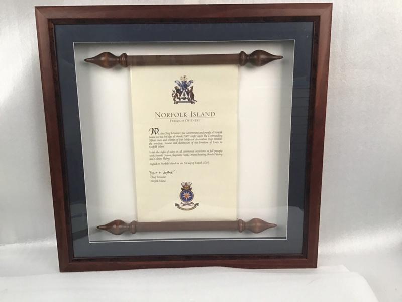Certificate and Scroll; Freedom of Entry; HMAS Sirius; 2007; NAVY-15787 ...