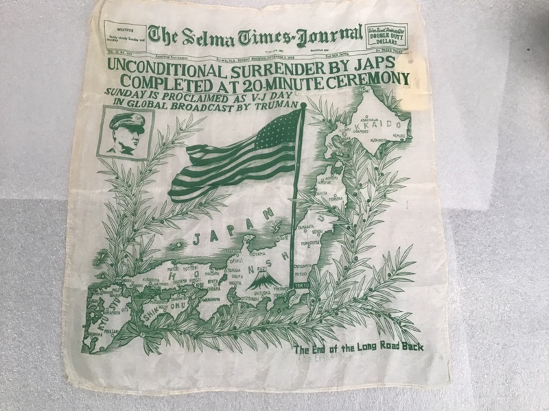 Silk Handkerchief; Japan surrenders; 1945; NAVY-4552-11-00 | eHive