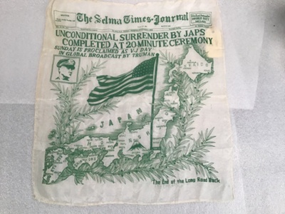Silk Handkerchief; Japan surrenders; 1945; NAVY-4552-11-00 | eHive