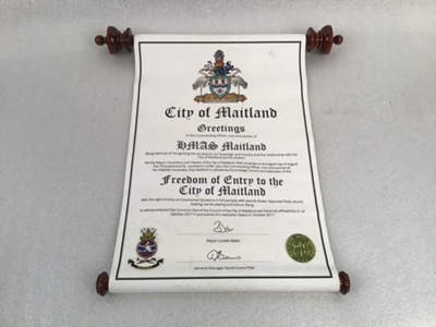 Freedom of Entry Scroll; HMAS Maitland; 2017; NAVY-15479-00 | eHive