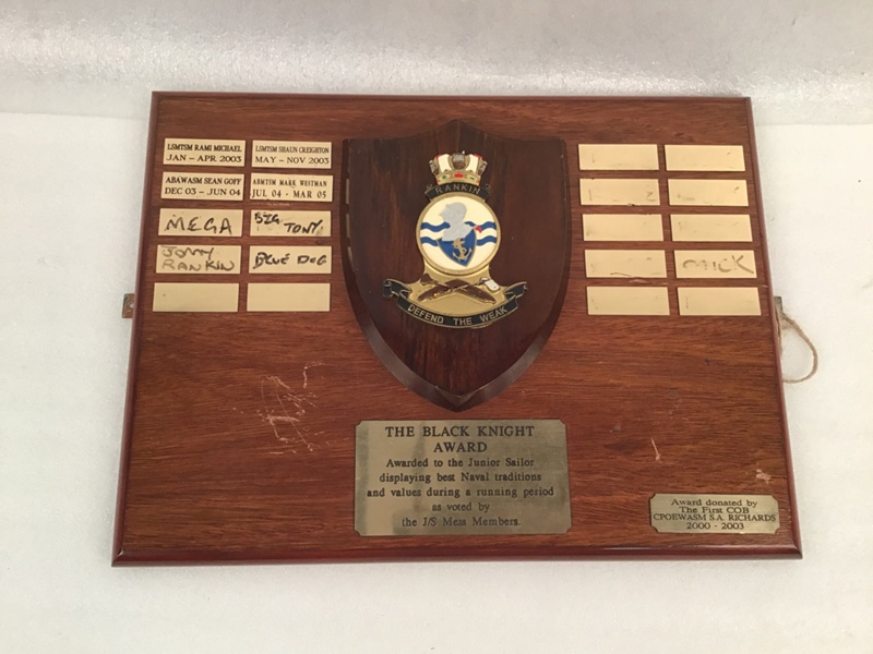 Presentation; The Black Knight Award; HMAS Rankin; 2003-2005; NAVY ...