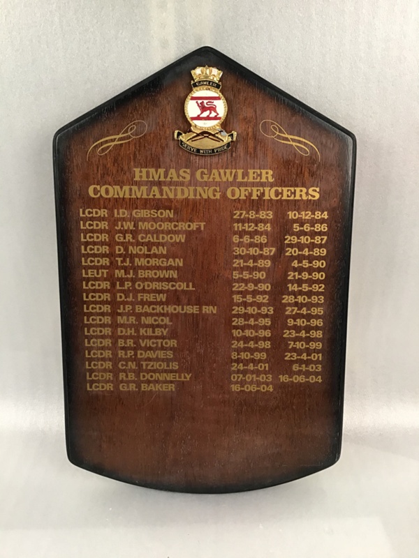 Commanding Officers Honour Board; HMAS Gawler II; NAVY-1880-00 | eHive