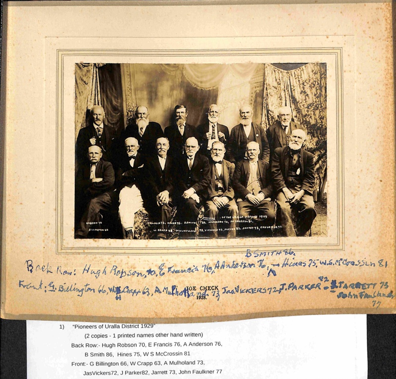 Assorted Uralla Photographs in Envelope “Pioneers of Uralla District ...