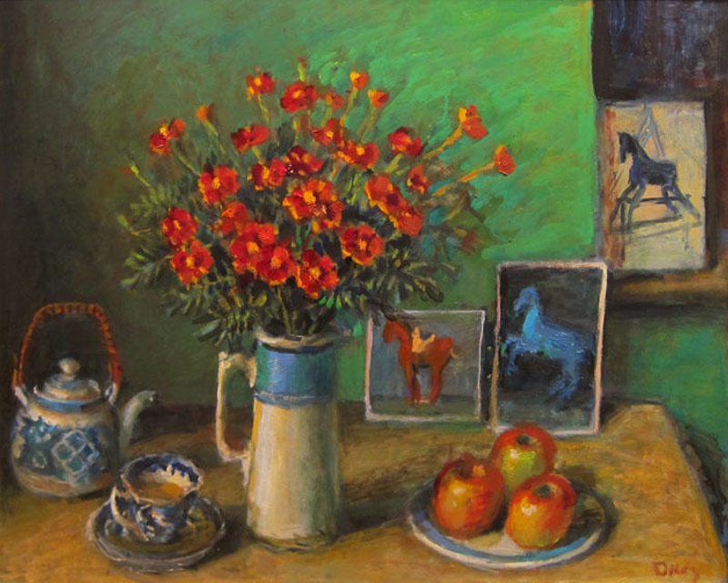 Still life with apples and postcards; Margaret Olley; c.1988 | eHive