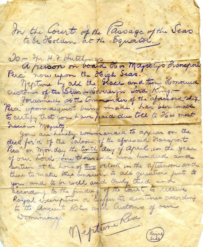 Letter; Neptune Rex; 10 April 1916; 000/196l | eHive