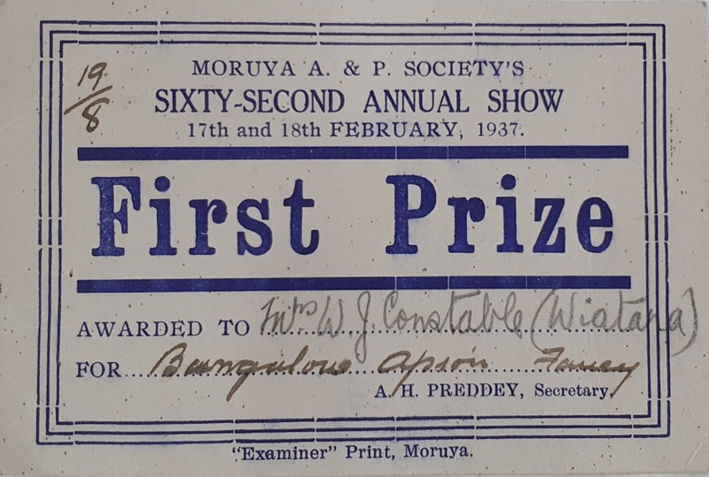 Certificate, First Prize ; "Examiner" Print; 1937; 021/003b | eHive