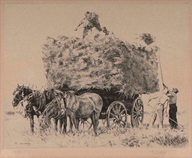 Carting Hay; Ernest WARNER, 1879-1968; 1935; 1935_56 | eHive