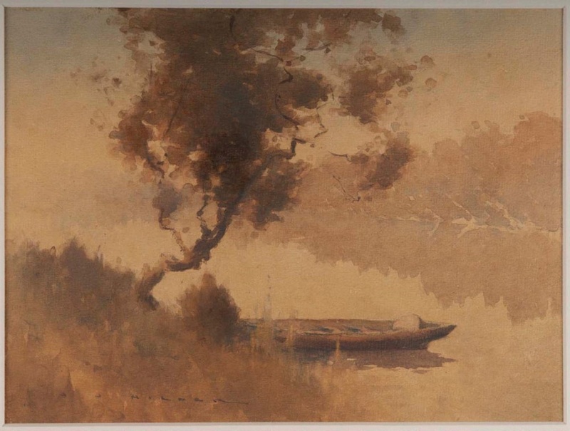 Evening, Dora Creek; Jesse Jewhurst HILDER, 1881-1916; n.d.; 1935_16 ...