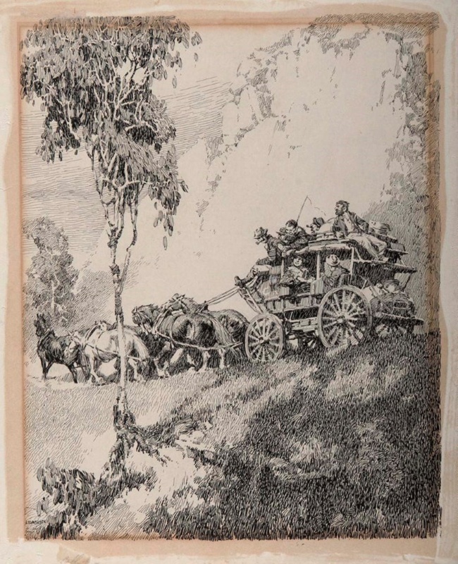 The Lights of Cobb and Co.; Percy LEASON, 1889-1959; n.d.; 1934_63 | eHive