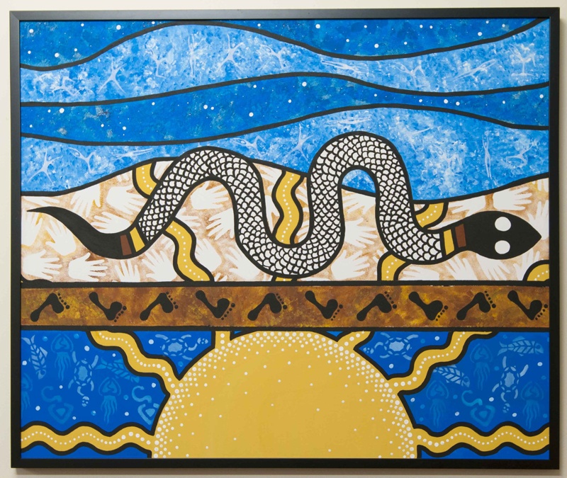 Painting of Snake, acrylic on canvas; Kerrie Kenton; 2014.12.5 | eHive