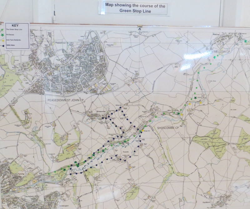 Shoscombe in 2nd World War: Map showing the course of the Green Line ...
