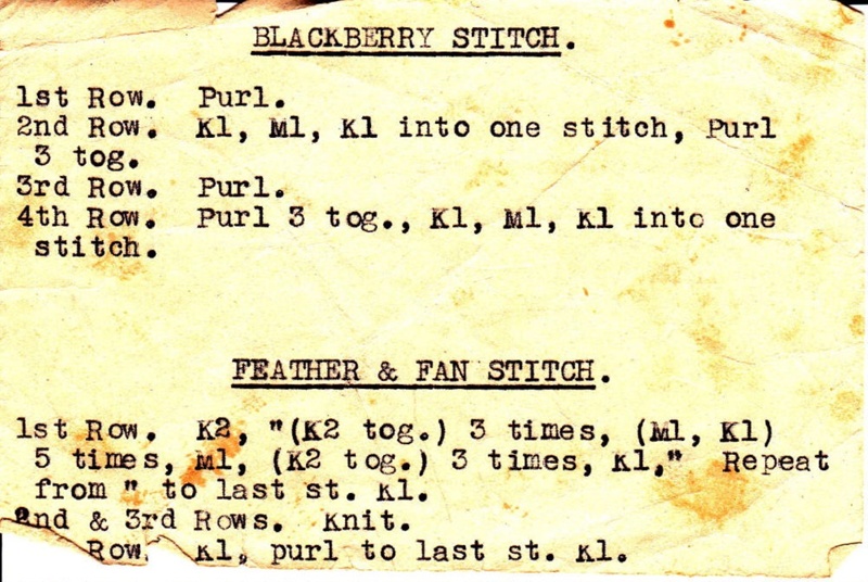 Ephemera - Blackberry stitch pattern; PH 1005 | eHive