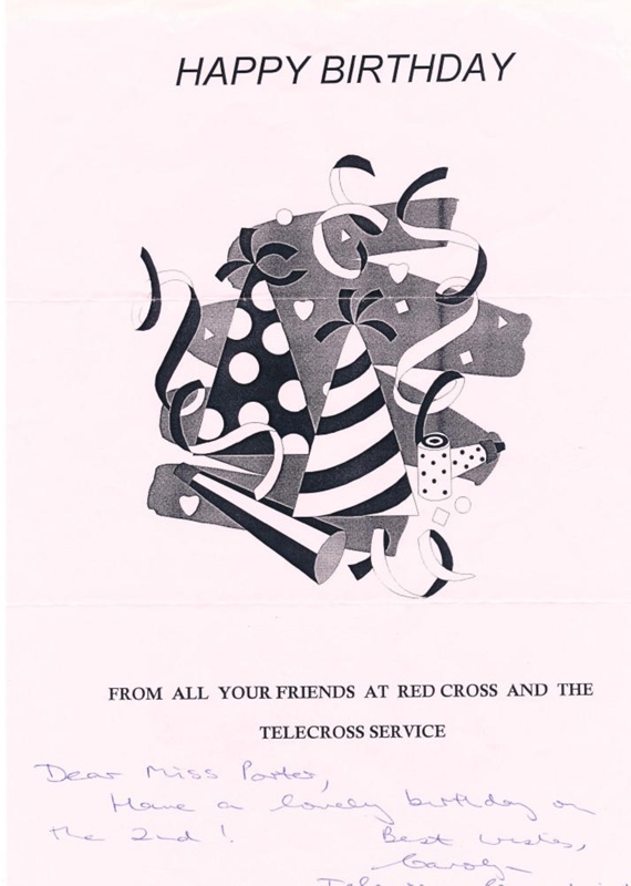 Ephemera - Birthday greeting sheet to Hazel Porter from Australian Red ...